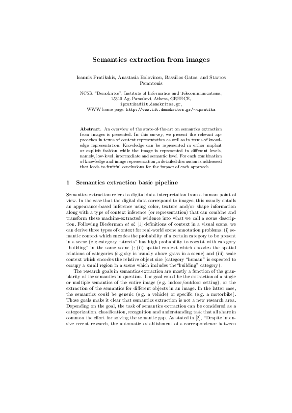 (PDF) Semantics Extraction from Images | Ioannis Pratikakis - Academia.edu