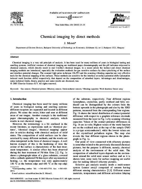 (PDF) Chemical imaging by direct methods