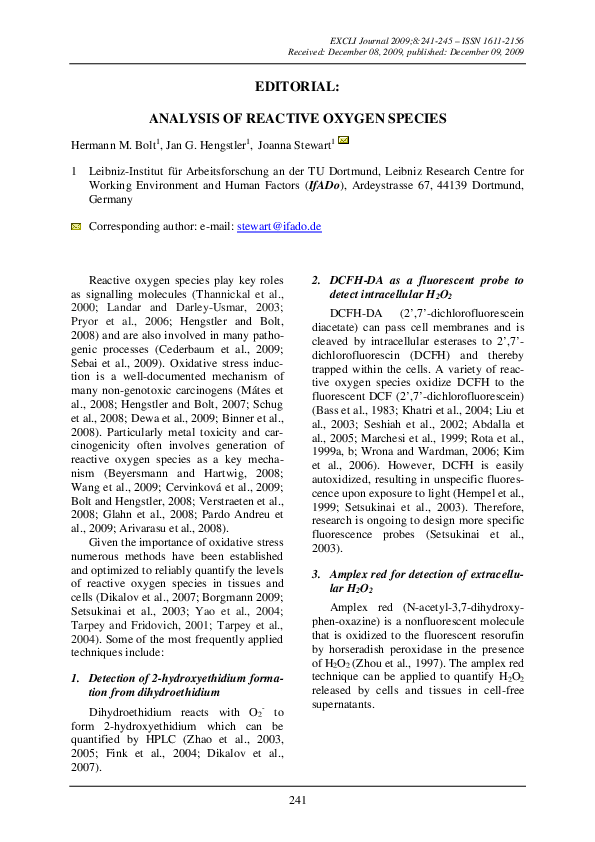 (PDF) Analysis of reactive oxygen species