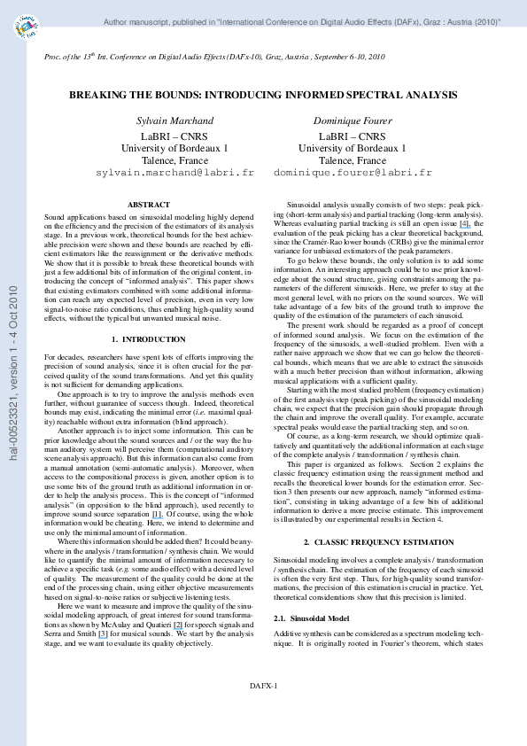 (PDF) Breaking the Bounds: Introducing Informed Spectral Analysis
