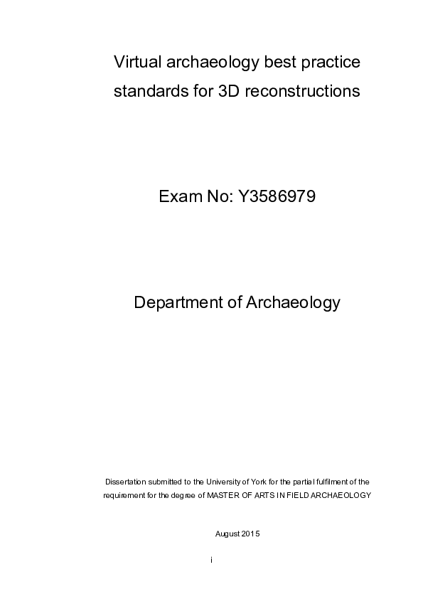 (DOC) Virtual archaeology best practice standards for 3D reconstructions