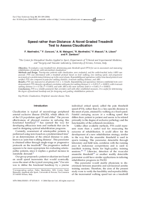 (PDF) Speed rather than Distance: A Novel Graded Treadmill Test to ...