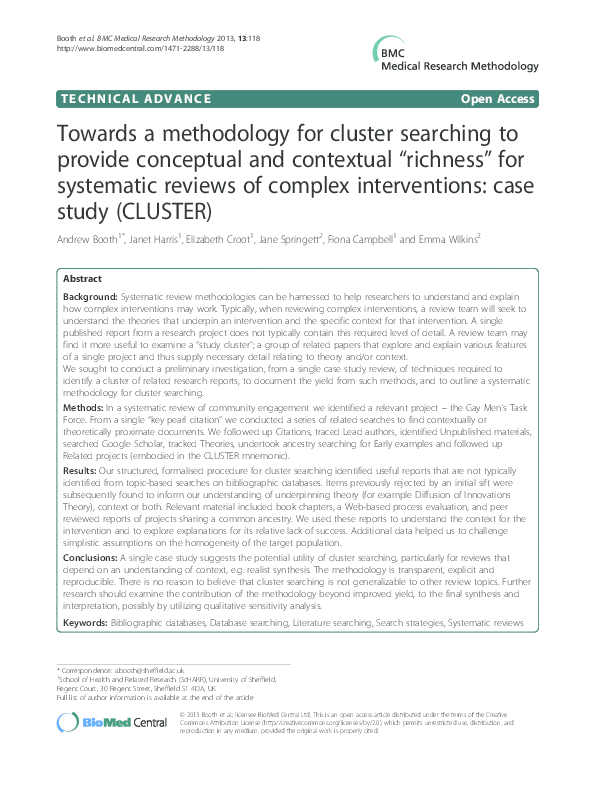 (PDF) Towards a methodology for cluster searching to provide conceptual ...