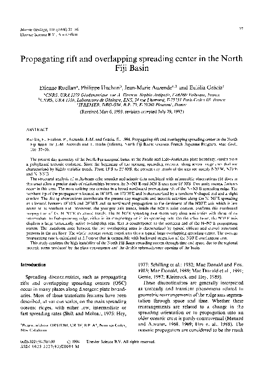 (PDF) Propagating rift and overlapping spreading center in the North ...