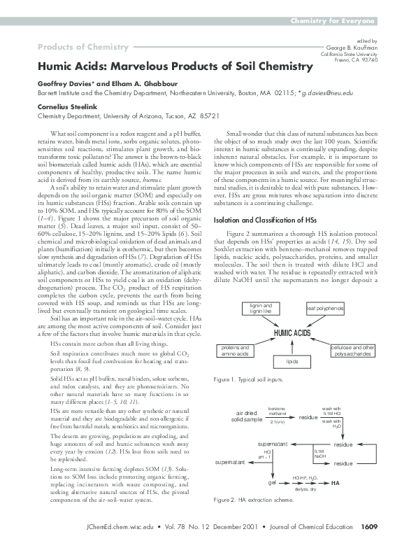 (PDF) Humic Acids: Marvelous Products of Soil Chemistry