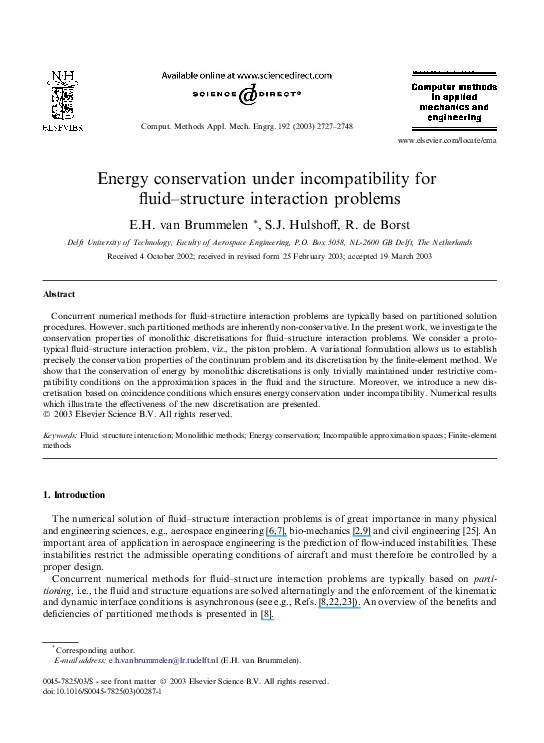 (PDF) Energy conservation under incompatibility for fluid–structure interaction problems
