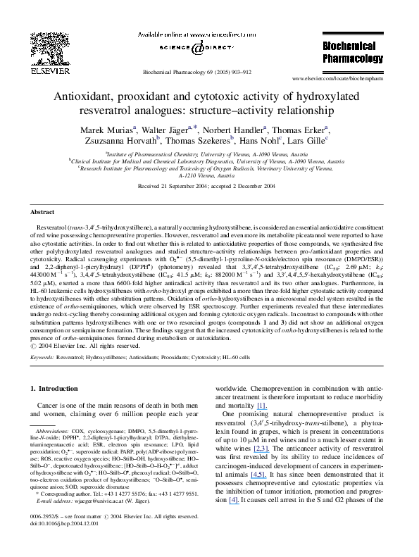 (PDF) Antioxidant, prooxidant and cytotoxic activity of hydroxylated ...