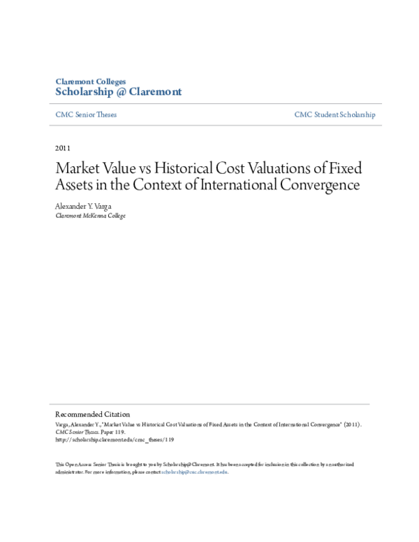 (PDF) Market Value vs Historical Cost Valuations of Fixed Assets in the ...