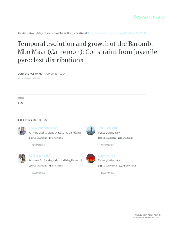 (PDF) Temporal evolution and growth of the Barombi Mbo Maar (Cameroon ...