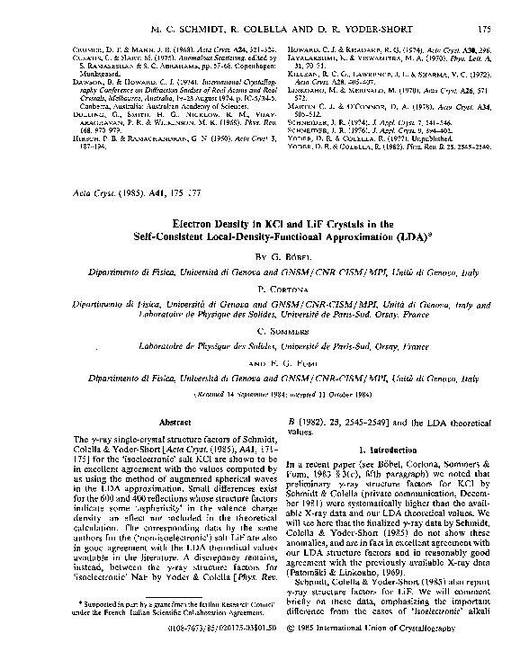 Pdf Electron Density In Kcl And Lif Crystals In The Self Consistent Local Density Functional