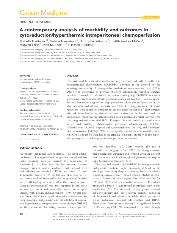 (PDF) A contemporary analysis of morbidity and outcomes in ...