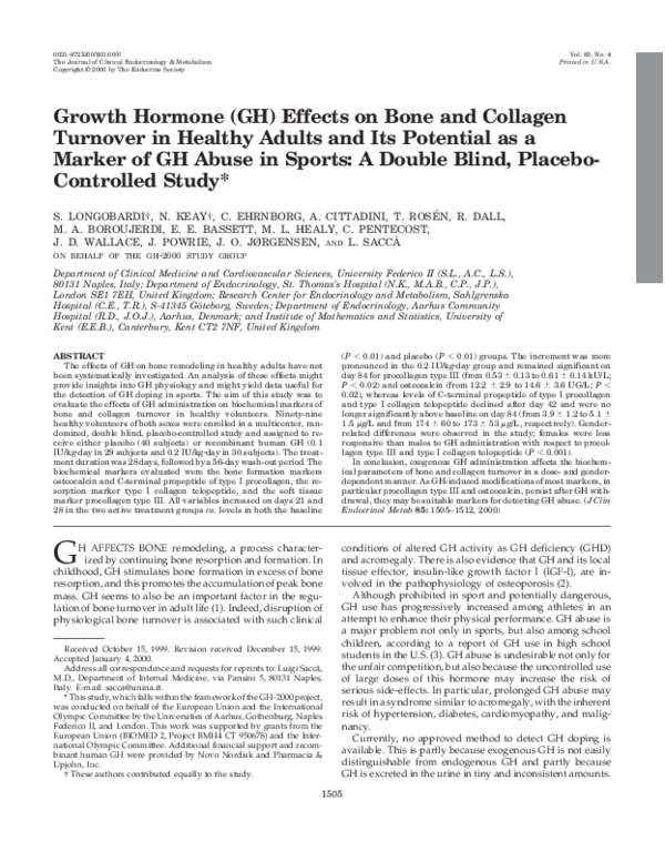 (PDF) Growth Hormone (GH) Effects on Bone and Collagen Turnover in ...