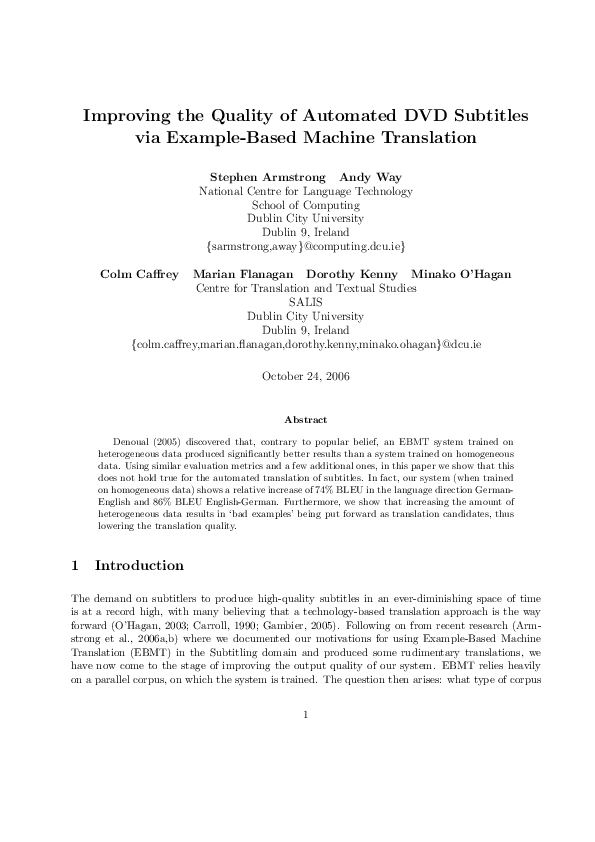 (PDF) Improving the quality of automated DVD subtitles via example ...