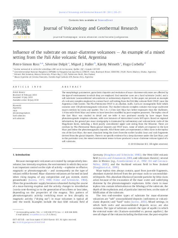 (PDF) Influence of the substrate on maar–diatreme volcanoes — An ...