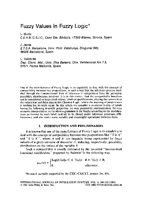 (PDF) Fuzzy values in fuzzy logic
