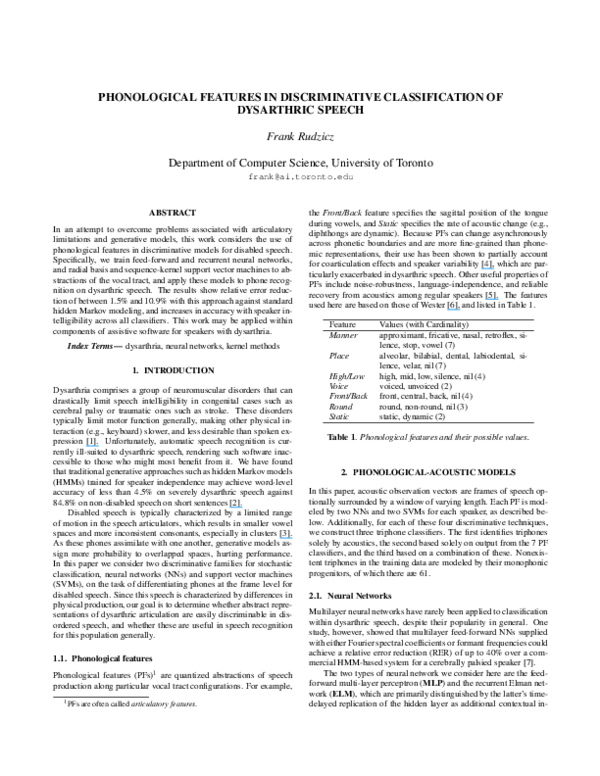 (PDF) Phonological features in discriminative classification of ...