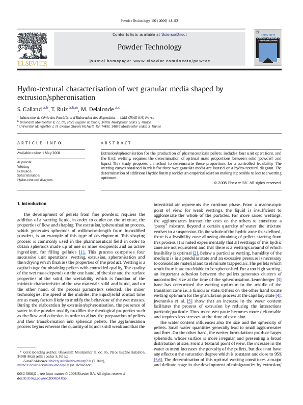 (PDF) Hydro-textural characterisation of wet granular media shaped by ...