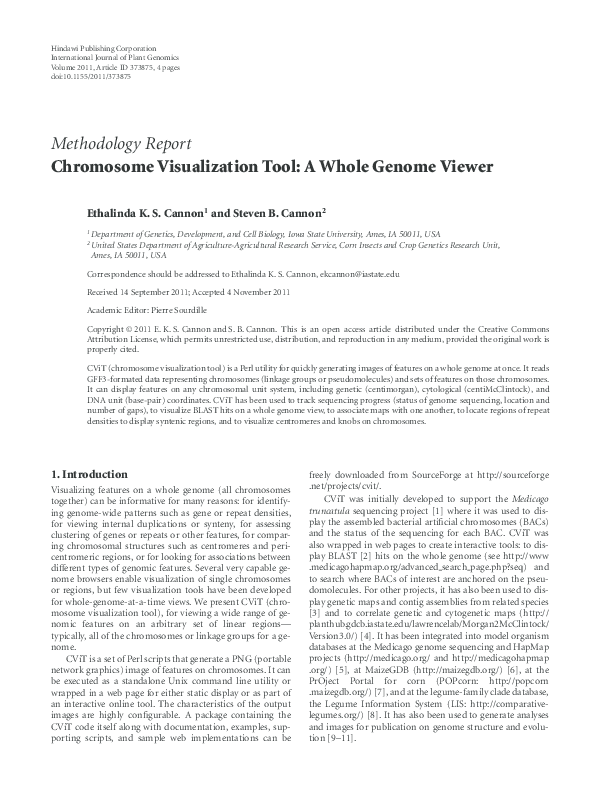 (PDF) Chromosome visualization tool: a whole genome viewer