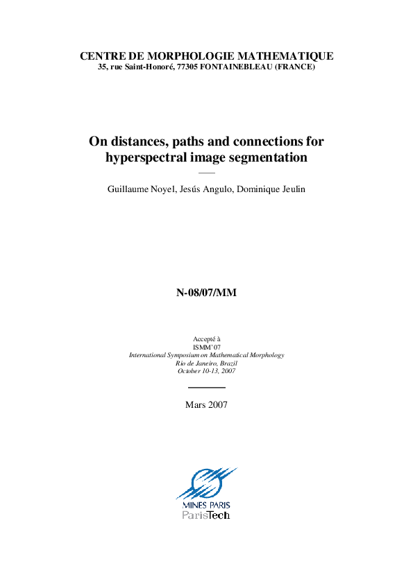 (PDF) On distances, paths and connections for hyperspectral image segmentation | Guillaume Noyel ...