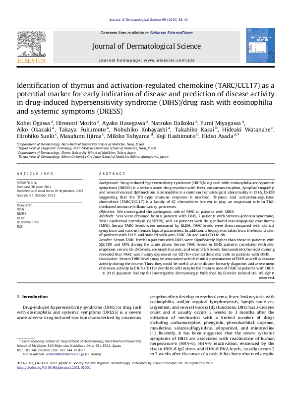 (PDF) Identification of thymus and activation-regulated chemokine (TARC ...
