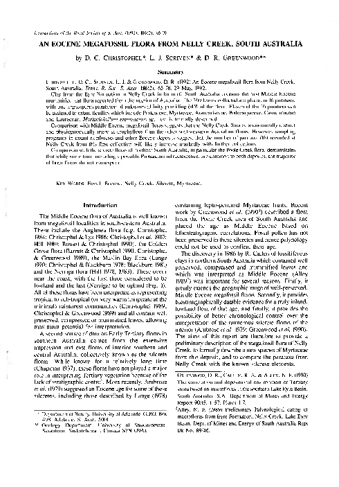(PDF) An Eocene megaflora from Nelly Creek, South Australia. | David R ...