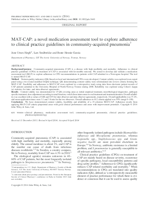 (PDF) MAT-CAP: a novel medication assessment tool to explore adherence ...