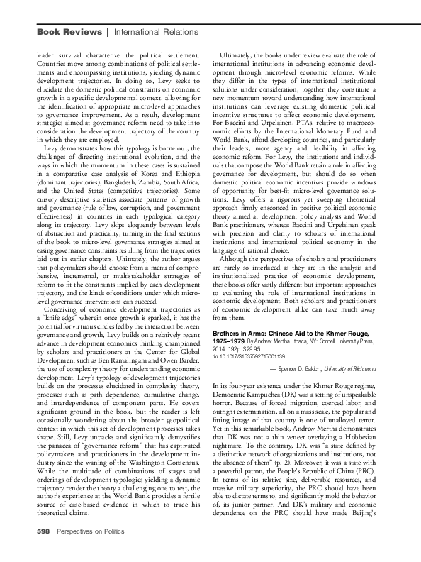 (PDF) Solicited Review of Andrew Mertha, Brothers in Arms: Chinese Aid ...