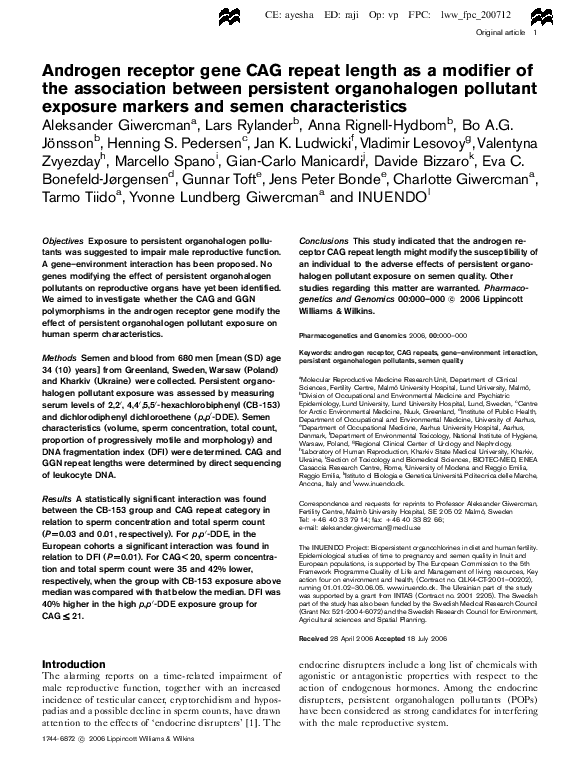 (PDF) Androgen receptor gene CAG repeat length as a modifier of the association between ...