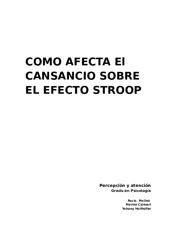 (DOC) Cansancio y efecto Stroop