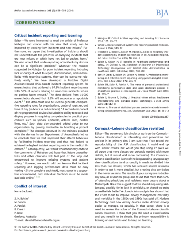 (PDF) Cormack-Lehane classification revisited