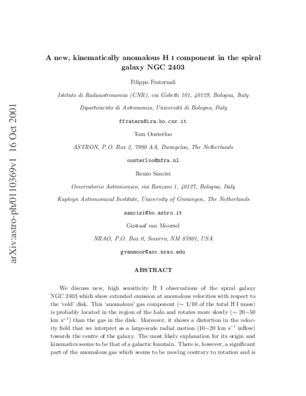 (PDF) A New, Kinematically Anomalous H [CSC]i[/CSC] Component in the ...