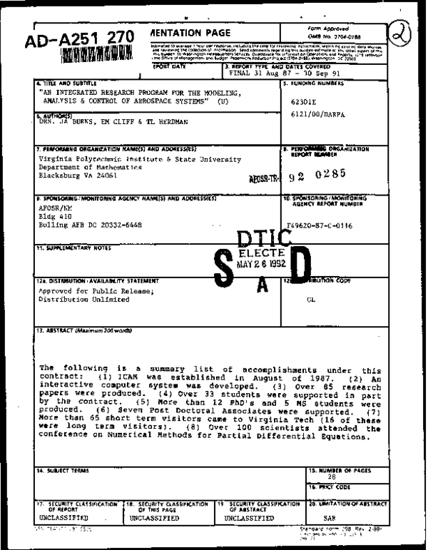 (PDF) An Integrated Research Program for the Modeling, Analysis and ...