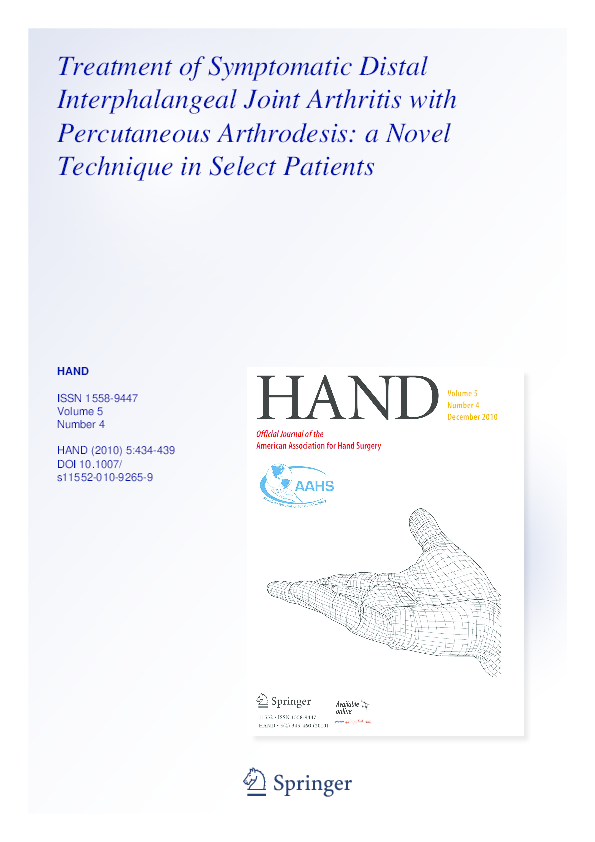 (PDF) Treatment of symptomatic distal interphalangeal joint arthritis ...