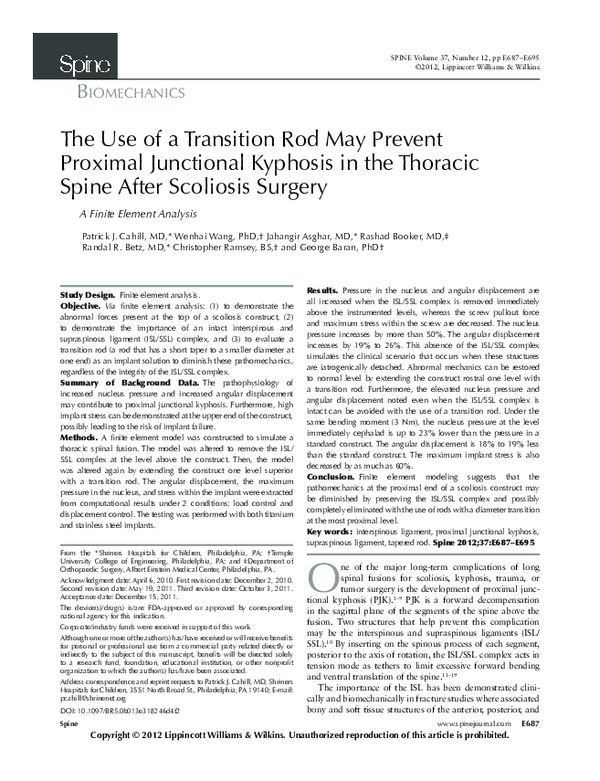 (PDF) The Use of a Transition Rod May Prevent Proximal Junctional ...