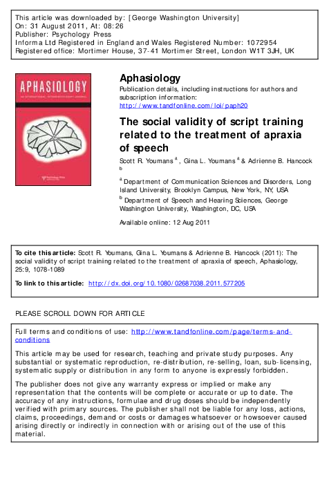 (PDF) The social validity of script training related to the treatment ...