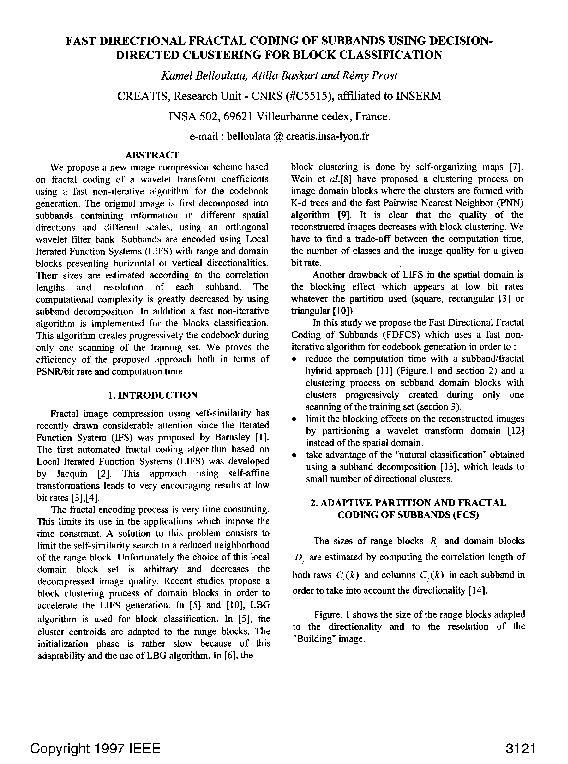 Fast Directional Fractal Coding Of Subbands Using Decision Directed