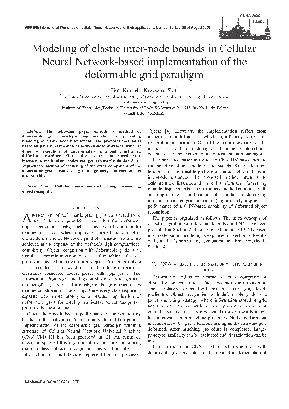 (PDF) Modeling of elastic inter-node bounds in Cellular Neural Network-based implementation of ...