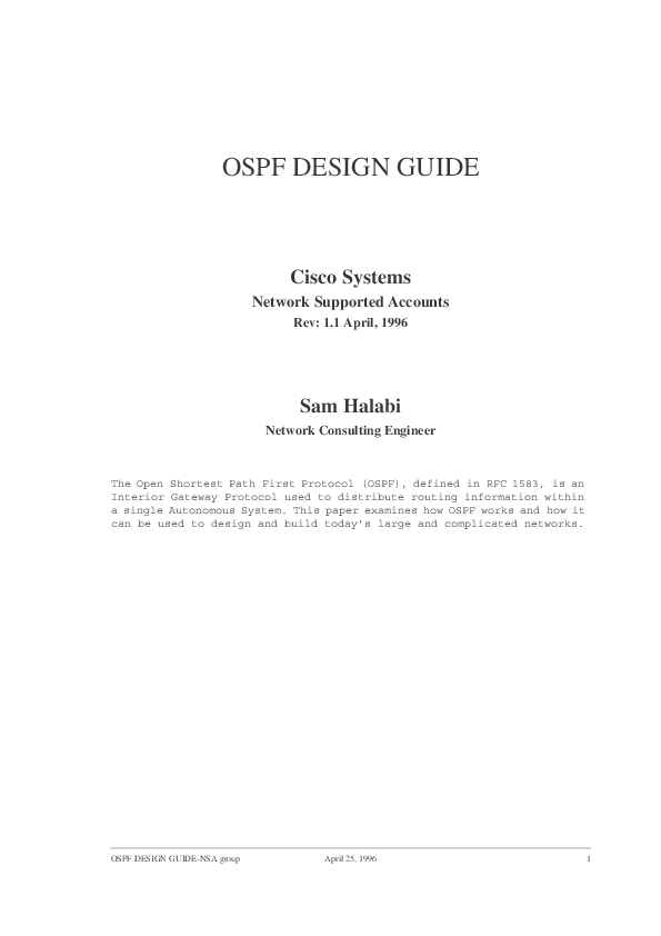 (PDF) OSPF Design Sam Halabi