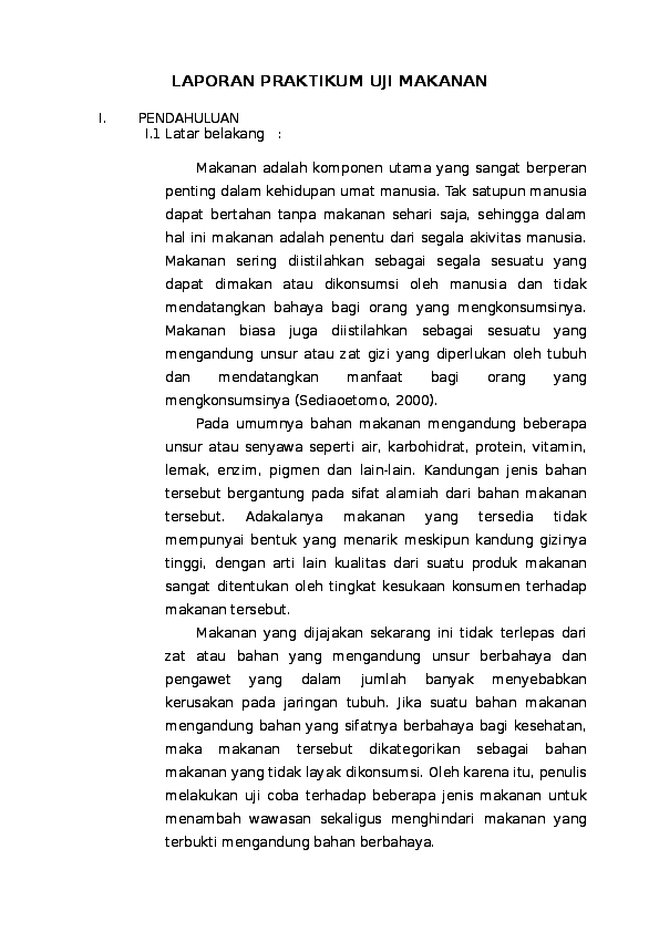 (DOC) Uji Makanan