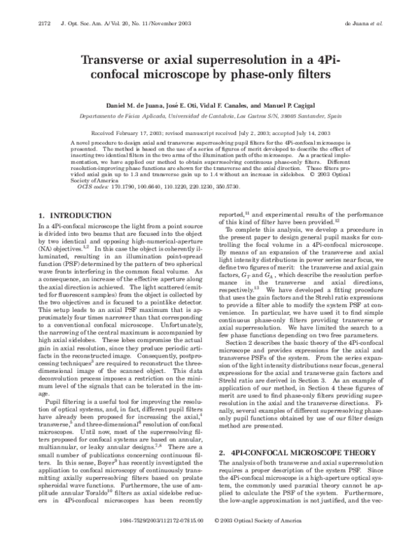 (PDF) Transverse or axial superresolution in a 4Pi-confocal microscope ...