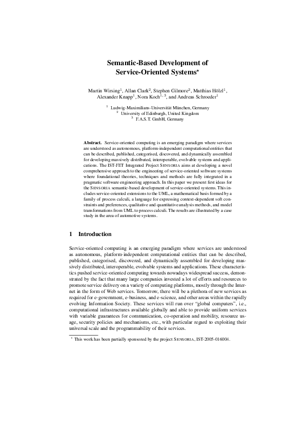 (PDF) Semantic-Based Development of Service-Oriented Systems