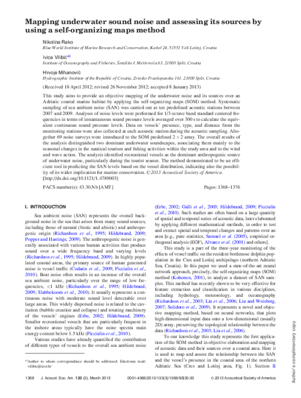 (PDF) Mapping underwater sound noise and assessing its sources by using ...