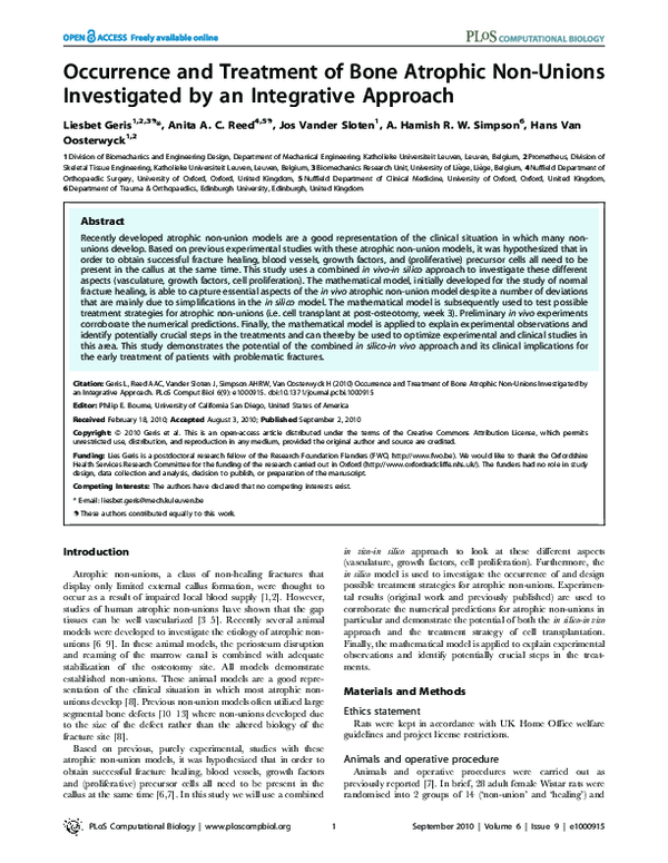 (PDF) Occurrence and Treatment of Bone Atrophic Non-Unions Investigated ...