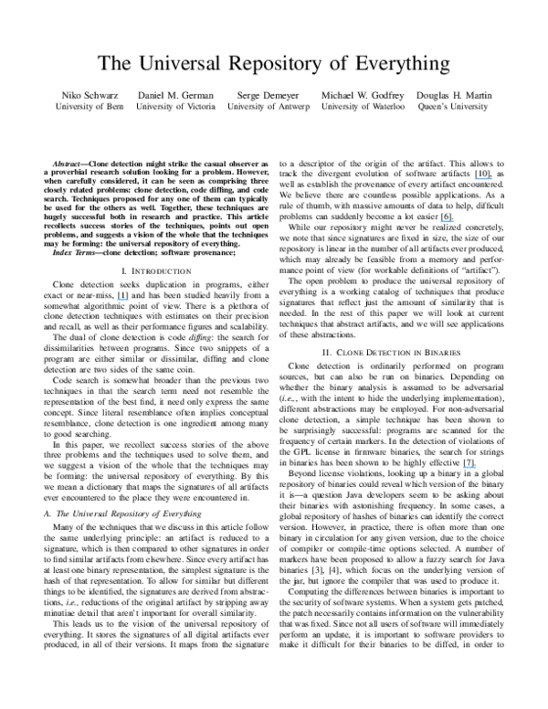 (PDF) The Universal Repository of Everything