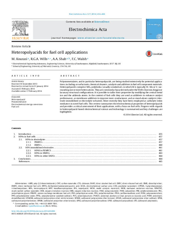 (PDF) Heteropolyacids for fuel cell applications