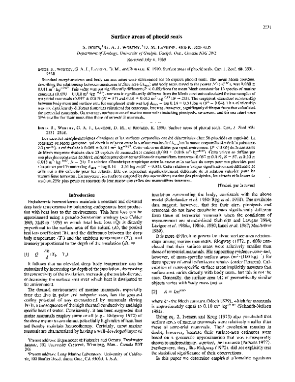 (PDF) Surface areas of phocid seals