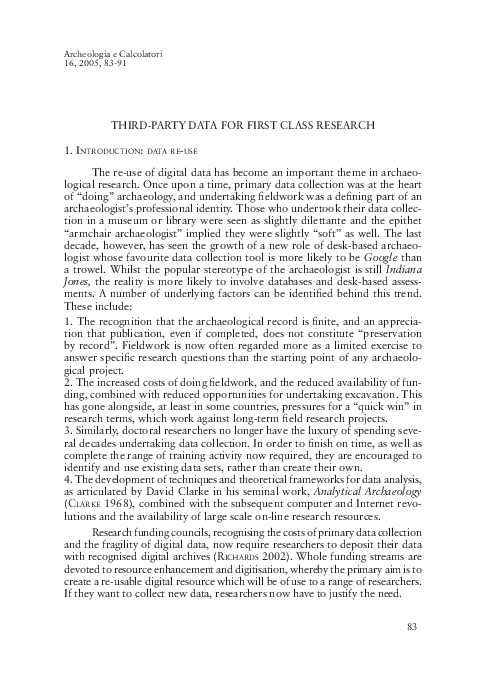 (PDF) Third-party data for first class research