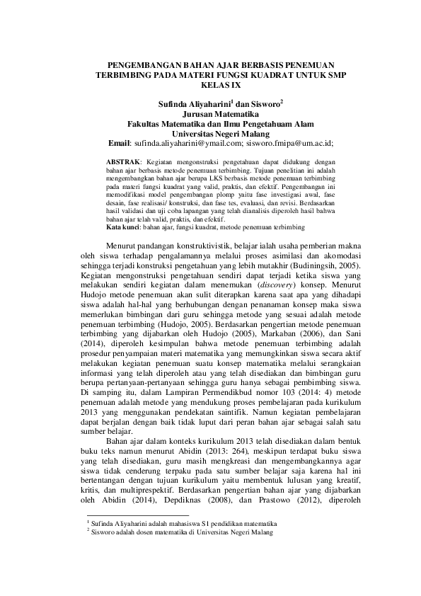 (PDF) Pengembangan LKS Berbasis Penemuan Terbimbing