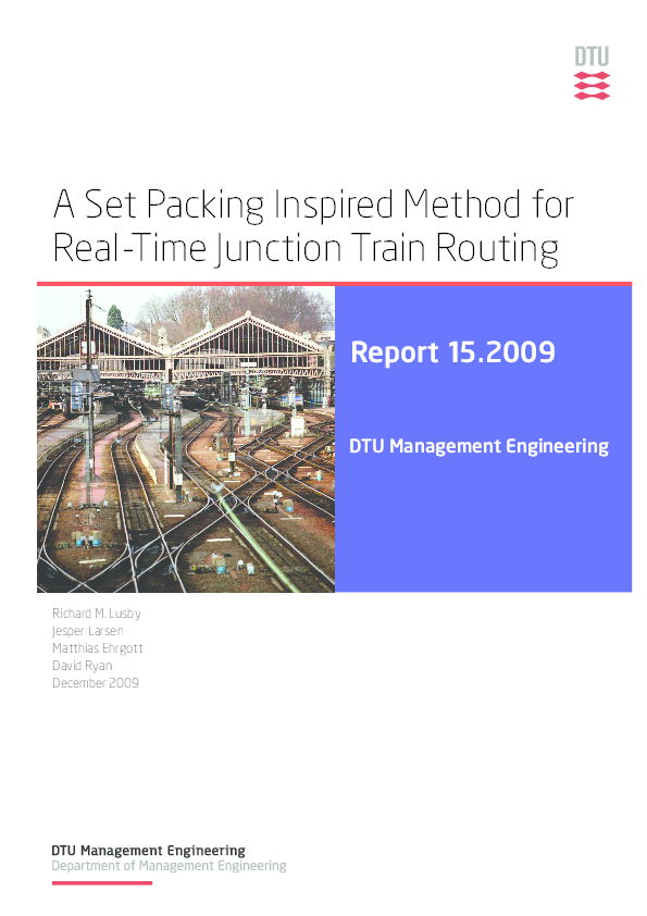(PDF) A Set Packing Inspired Method for Real-Time Junction Train ...