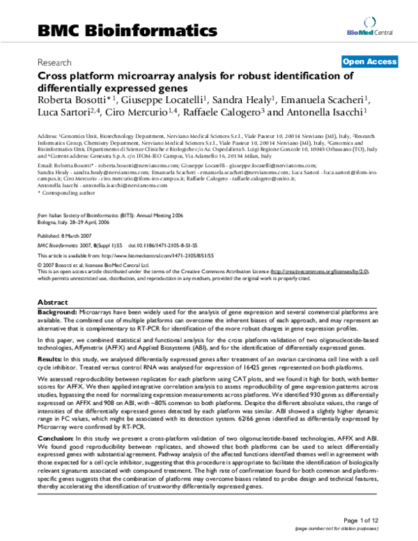 (PDF) Robust Gene Expression via Microarray Integration (PDF) Robust Gene Expression via Microarray Integration